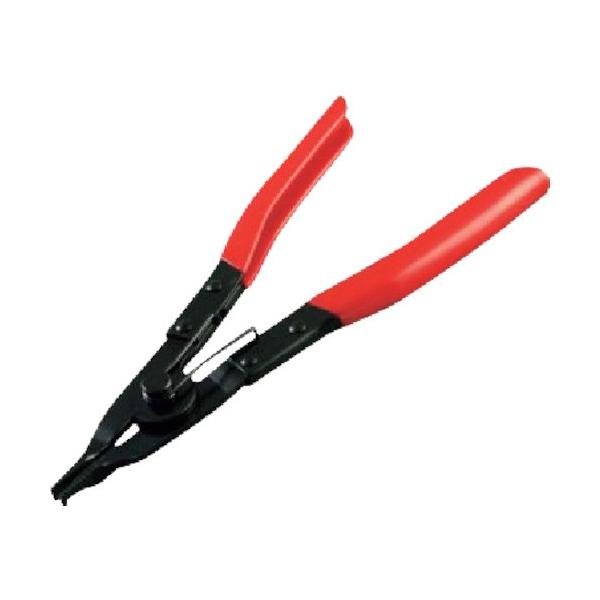 ■特徴 C型のロックリングを外す専用プライヤーです。 先端の滑り止め加工でC型のロックリングを捉えるので、作業がスムーズに行えます。 ■仕様 重量:236g 先端長:6.3mm 開口幅:23mm ■材質 スチール（本体） カーボンスチール（...