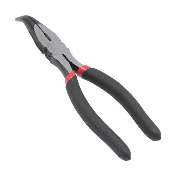 ■特徴 小さなものを挟んだり、狭く奥まった場所でも使用できるようにくわえ部に45°の角度をつけた、プライヤーです。 根元部分の切断刃で、結束バンドや配線などをカットできます。 グリップは、手に馴染み、滑りにくいダブルディップです。  ■仕様...