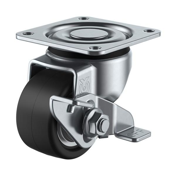 商品画像はイメージ画像です。実際とは異なる場合がございます。 ■特徴 取り付け高さを低く抑えた重荷重用キャスターです。 長期間の重荷重による車輪の変形を防げます。  ■用途 機械装置などの搬入に。  ■仕様 自在式(ストッパー付) プレート...