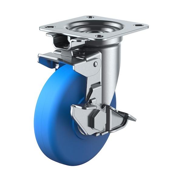 ■特徴 ●重量物運搬時に使用されている一般産業用キャスターです。 ●旋回部の構造を二段構造にする事で、スムーズな旋回が可能になります。 ●自在車と固定車の切替をワンタッチで出来ます。 ●ストッパーにより車輪の回転をロックすることが出来ます。...