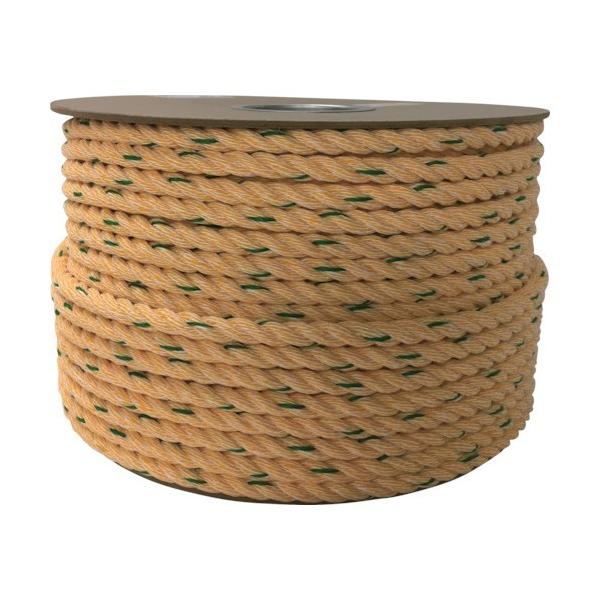 ■特徴 強力なポリエチレンの特性を生かし作業性をアップさせる為にエステル糸を混ぜ、軽量・強力・作業性が良いロープです。  ■用途 一般作業などの各種結束。  ■材質 ポリエチレン（PE）、ポリエステル混撚 ●色:黄 ●線径(mm):12 ●...