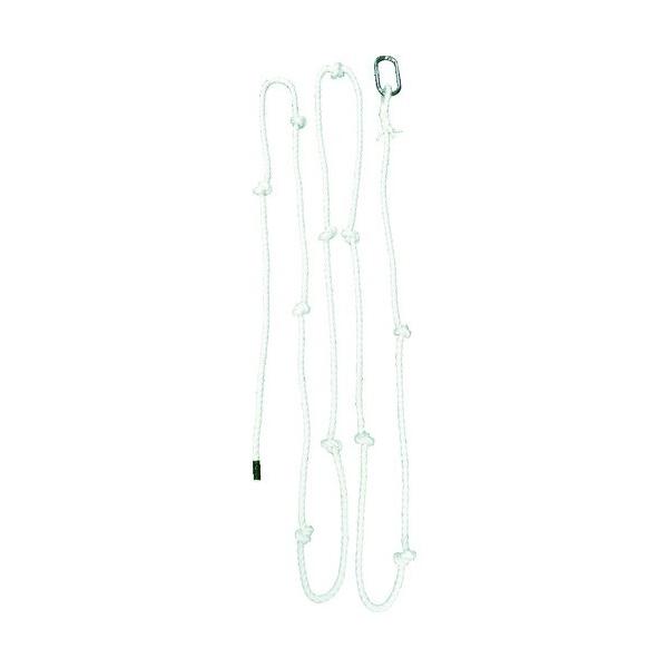 ■特徴 金具付なので簡単に固定が可能です。  ■用途 緊急避難用。  ■仕様 カラビナ付 2F程度の高さに対応 滑り止めコブ付 使用荷重：115kg以下  ■材質 ロープ：ポリエステル、カラビナ：鉄 ●長さ(m):5 ●ロープ径(mm):1...