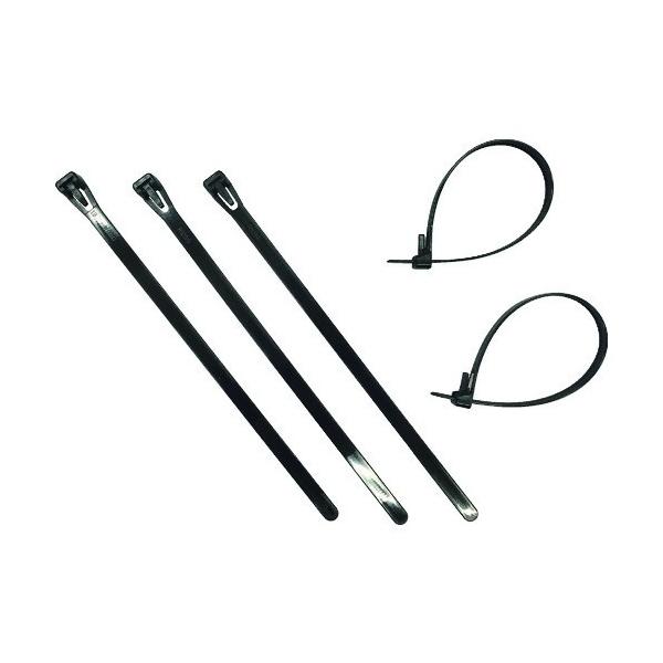 ■特徴 汎用性の高い標準タイプの結束バンドです。 取り外しが繰り返し可能です。  ■用途 配線などの結束、一般作業での結束。  ■仕様 屋内用 使用温度範囲：-40〜85℃ ●色:黒 ●幅(mm):4.5 ●長さ(mm):190 ●厚み(m...