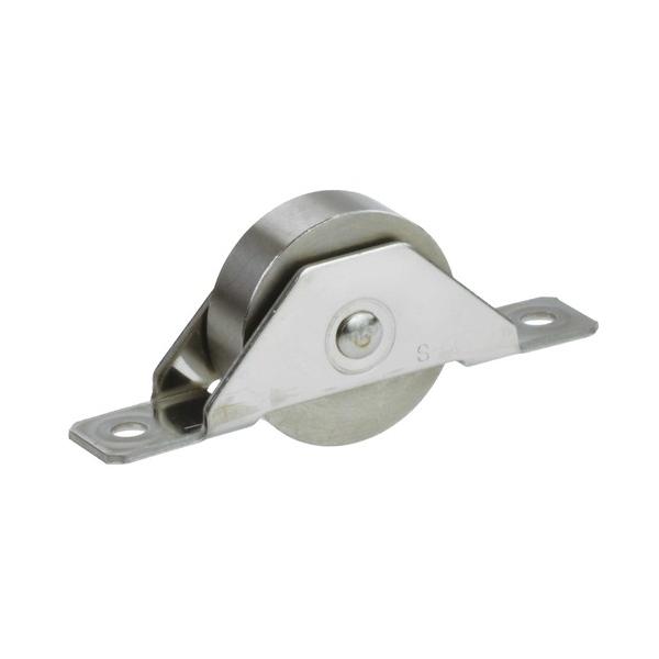 車輪外径:35mm 車輪材質:ステンレス 車輪形状:平型 枠全長:76mm ビスピッチ:65mm 枠材質:ステンレス 使用レール:フラットバー平レール ベアリング型番:ベアリング（鉄）入 耐荷重:50kg/2個あたり 特徴:ベアリング入り調...