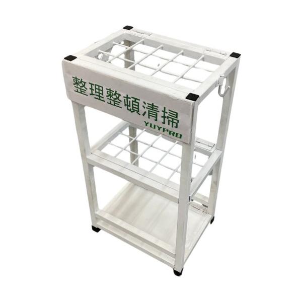 ■特徴 最速10秒で組み立てることができる折り畳み式の箒立てです。  ■用途 建設現場など屋外・屋内でのほうき立てに。  ■仕様 建設現場の屋外・屋内で使用できる折り畳み式のほうき立てです。 ほうき15本、ちりとり用大型フック2個付き。 道...