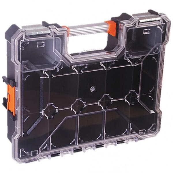 ●特長: ●色んな物が収納できる万能ケース ●フタは強度に優れている『ポリカーボネード』採用!! ●透明のクリアタイプで中身がわかりやすい ●ケースは全て重ねて連結が可能 ●作業現場に応じて、便利に持ち運べる ●全部まとめて、車内でも動かず...