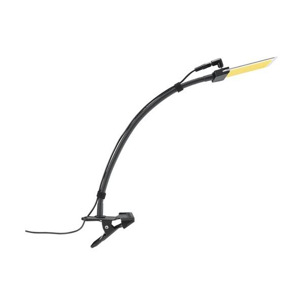 ■特徴 付属の吸着型のケルビン変更フィルターを発光面に貼るだけで、5000Kの昼白色から3000Kの電球色に変えられるクリップ式のライトです。 ■仕様 LEDスタンド照度JIS:AA規格 光源:COB LED（交換不可） 調光機能:あり 点...