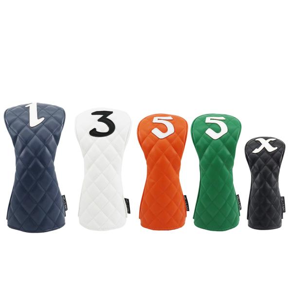 番手デザイン入りでクラブ管理がしやすいFW・UT対応ヘッドカバーセット。「1・3・5・X」の番手表示により、プレー中の取り違えを防ぎます。PUレザー素材を採用し、防水性に優れ雨天時も安心。キルティング構造とクッション性で、衝撃やキズからクラ...