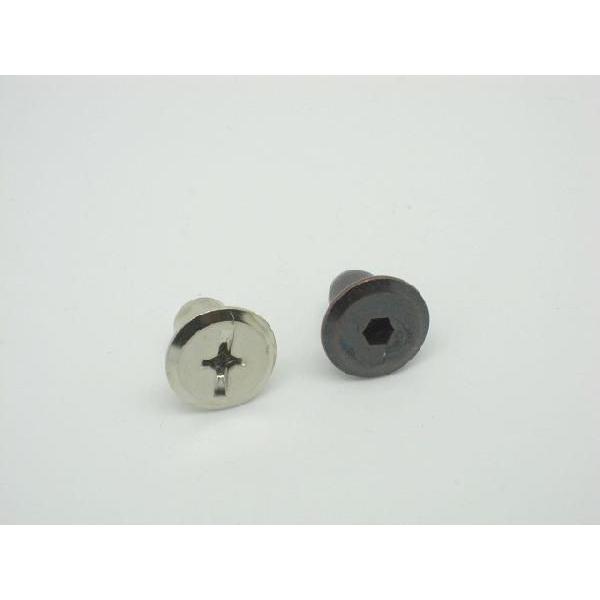 鉄製・ＧＢメッキ頭径１６ｍｍ・頭厚２ｍｍ・長さ１２ｍｍ（首下）六角レンチ　４ｍｍ（ＧＢメッキ）コイン＋−　　　　（ニッケルメッキ）※こちらの商品はメール便をご利用いただけます。メール便の特徴１．ポスト投函になります。２．代引き発送はできませ...