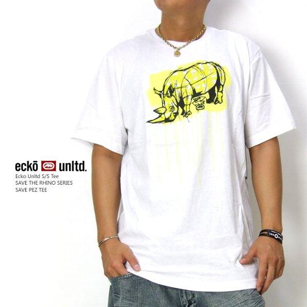 ECKO UNLTD(エコーアンリミテッド)が世界中のアーティストとコラボレーションして希少動物の"サイ"を保護しようと言う"SAVE THE RHINO"キャンペーンの限定コラボTシャツ魚を中心として可愛らしいエイリアンやキリン、鬼や天使...