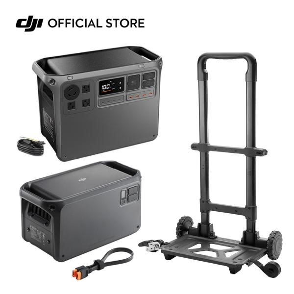 ポータブル電源 DJI Power 2000とアクセサリーの3点セット ■DJI Power 2000新しいDJI Power 2000ポータブル電源ステーションは、コンパクト設計ながら2048Whの大容量を実現。2700Wの高出力で、ほと...