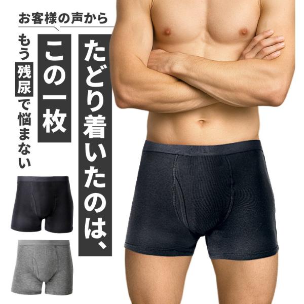 現役医師監修 尿漏れパンツ 男性 進化版EX 男性用ボクサーパンツ 1枚組（前開き）■お客様の声から誕生した進化版EXパッドがウエストゴムまでしっかり縫い付けてフルカバー仕様に改良。3Lサイズも新たに追加。■安心の吸水力＆日本製パッド30c...