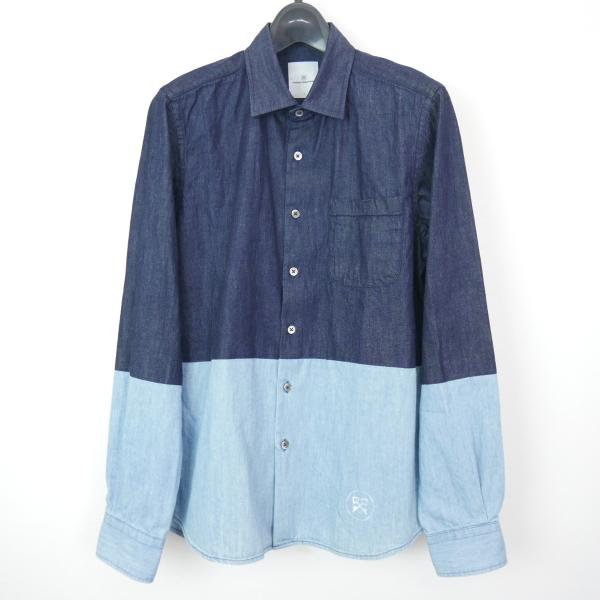 [管理番号] DN-12663[ブランド名] uniform experiment (ユニフォームエクスペリメント)[アイテム名] 2 TONE DENIM SHIRT[カラー] INDIGO/LIGHT INDIGO※モニターの発色の具合...