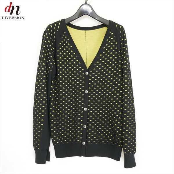 [管理番号] DN-7609[ブランド名] LAMARCK (ラマルク)[アイテム名] 長袖Vネックカーディガン[カラー] BLACK/YELLOW※モニターの発色の具合によって実際のものと色が異なる場合がございます[素材] ウール[サイズ...