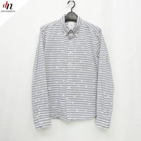 [管理番号] DNS-1573[ブランド名] uniform experiment (ユニフォームエクスペリメント)[アイテム名] L/S STAR PRINT BORDER B.D SHIRT[カラー] NAVY※モニターの発色の具合によ...
