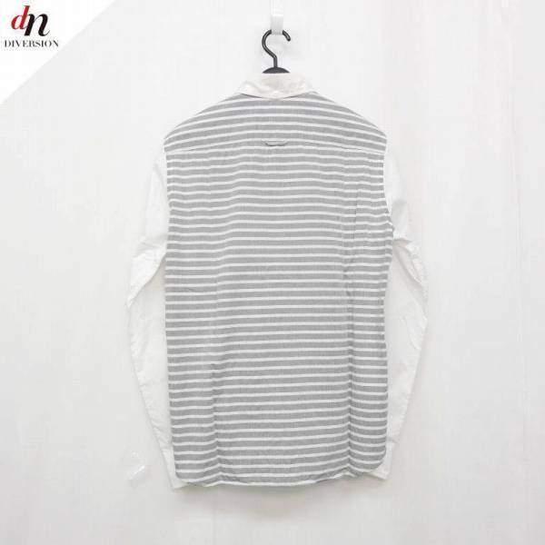 [管理番号] DNS-2736[ブランド名] uniform experiment (ユニフォームエクスペリメント)[アイテム名] L/S BACK PANEL BORDER B.D SHIRT[カラー] WHITE※モニターの発色の具合に...