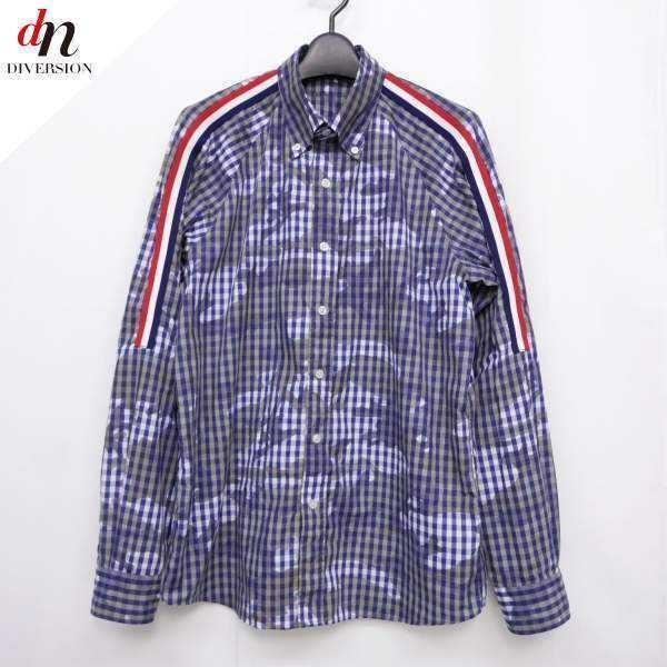 [管理番号] DNS-4315[ブランド名] SOPHNET. (ソフネット)[アイテム名] CAMOUFLAGE OVER PRINT TAPE LINE RAGLAN B.D SHIRT[カラー] NAVY GINGHAM CHECK※...