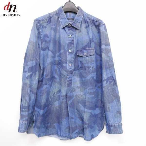 [管理番号] DNS-6076[ブランド名] SOPHNET. (ソフネット)[アイテム名] CAMOUFALGE DENIM PULL OVER LONG SHIRT (DAMAGED)[カラー] INDIGO※モニターの発色の具合によっ...