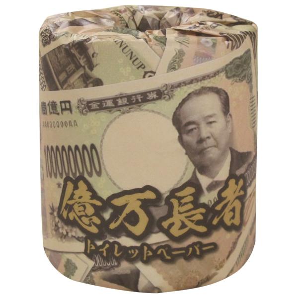 ●ロールカラー：一億円札プリント●紙包み●規格：114mm×30m、2枚重ね●材質：再生紙100％●JAN：4976956116187　/衛生/おもしろ/サニタリー/消耗品/ティッシュ/ティッシュペーパー/トイレットペーパー/トイレットロー...