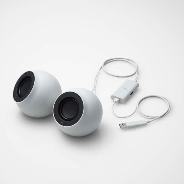 なめらかな丸みを帯びたボディで空間に自然になじむ。パソコンやスマートフォンに接続して使える実用最大出力4.4Wの2.0chステレオスピーカー“Stina(スティーナ)”です。給電も音声入力もケーブル1本でOK。パソコンのUSB Type-C...