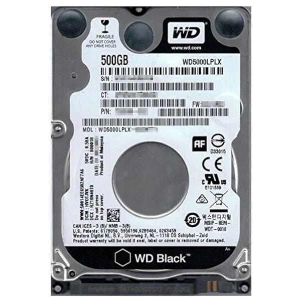 ※アウトレット・バルク品容量：500GBサイズ：2.5インチ ( 7mm厚 )インターフェイス：SATA 6 Gb/s回転数：7,200 rpmキャッシュ：32 MB保証期間：90日間