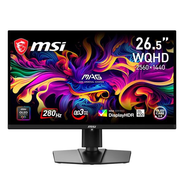 ・QD-OLEDパネルを搭載し、次世代の映像美を実現・26.5インチ・WQHD解像度（2,560 × 1,440）の高解像度・リフレッシュレート280Hz・応答速度0.03ms（GTG）の高速応答・明暗の差を同時に表現可能なHDR対応・各種...