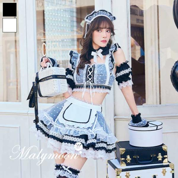 ■セット内容トップス・スカート・カチューシャ・付け襟・首元リボン・腕かざり・手首飾り・バックリボン・太もも飾り・ニーハイソックス■素材ポリエステル95%、スパンデックス5%■生地伸縮性：なし透け感：なし裏地：なし■サイズ【フリーサイズ】トッ...