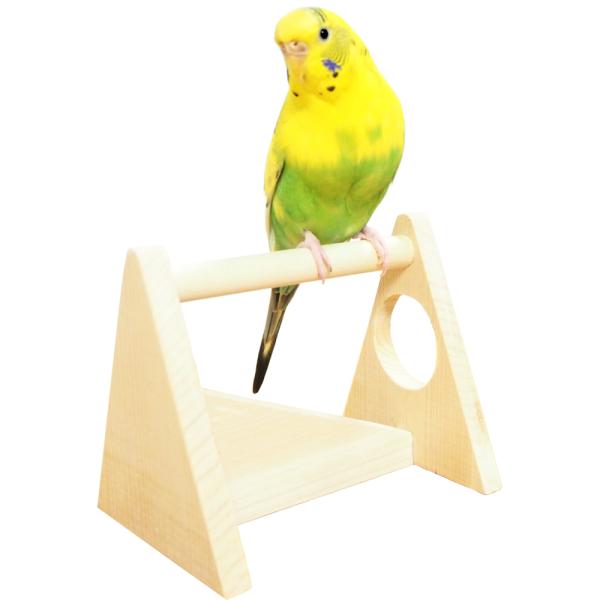 レインボー 小鳥と遊ぼう！さんかくパーチ 止まり木安定感のある三角形の楽しいスタンドです。