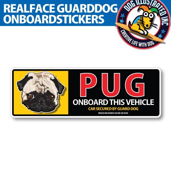 スーパーリアルイラストレーションオンボードステッカーです。犬種のリアルなイラストと目立つ大きな犬種名ガードドッグが乗ってて車を守ります＜耐光・耐水＞顔料インクを使用してるので外での使用も問題ありません。表面はラミネート加工もしていますので水...