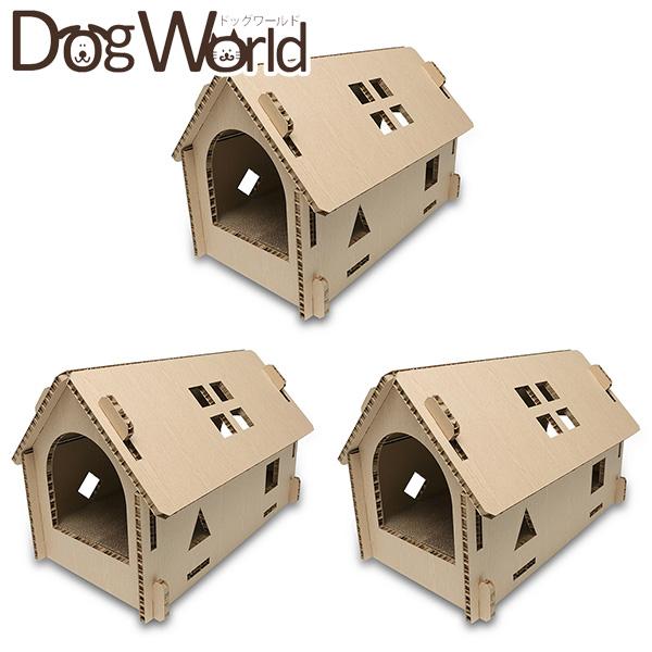 【ご確認ください】<br>こちらの商品は3個入りのケース販売になります。他の商品と同梱できませんのでご注意ください。1台2役！くつろぎ＆爪とぎスペース。組み立て式のつめとぎハウス■内容物：（ハウス本体1組・つめとぎ2枚）×3個■...