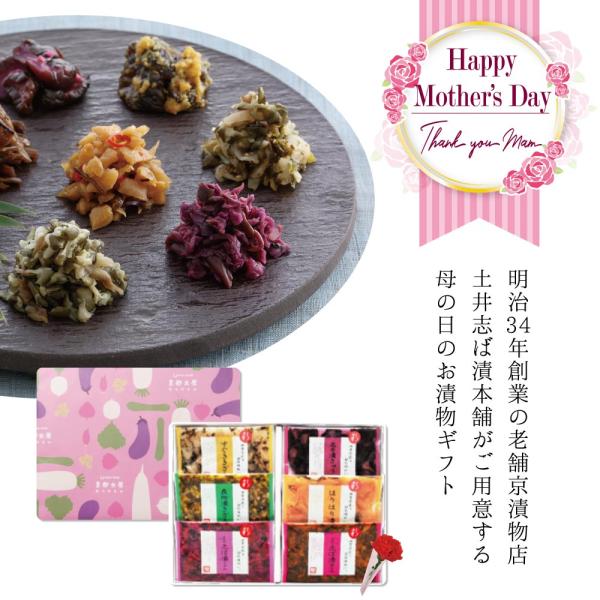 【母の日限定】カーネーション(造花)付きギフト＜詰合せ内容＞内容数:6種6点入り（志ば漬きざみ・志ば漬醤油味・志そ漬きゅうり・すぐききざみ・はりはり漬・在所漬きざみ(各40g)※原材料の一部に小麦・大豆を含む）内容量:240g賞味期限:(製...