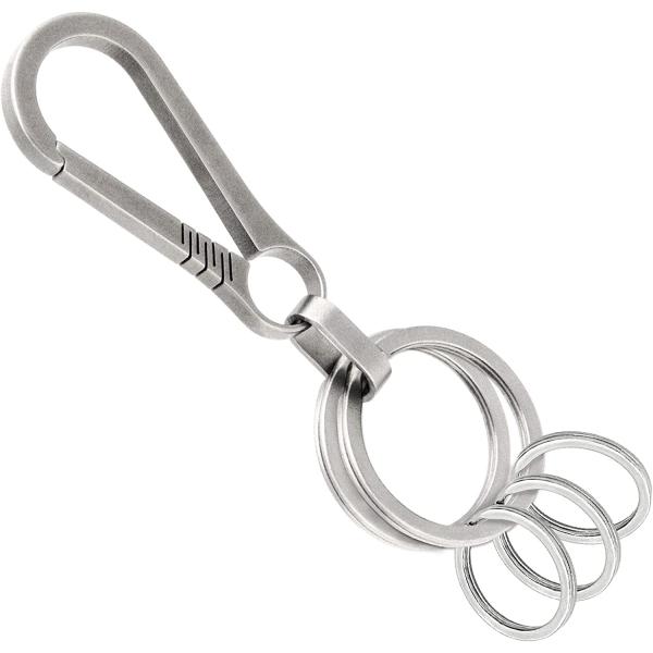【商品仕様】チタン合金(TC4) スナップフック、長さ50.7mm、幅21.8mm、厚さ4mm、総重量15g(スナップフック5g/個)、抗張力σb (MPa)400。【パッケージに含まれるもの】チタン合金 スナップフック*1個/ステンレス鋼...