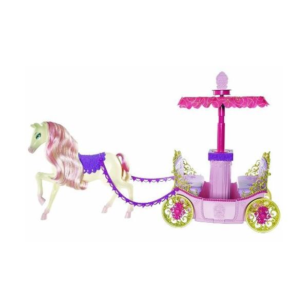 【商品名】バービーBarbie Princess Charm School Horse And Carriage　　W3895 【カテゴリー】おもちゃ:きせかえ人形・ハウス