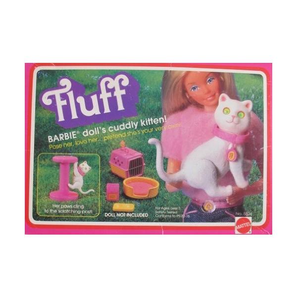 【商品名】VINTAGE BARBIE Doll's FLUFF Poseable KITTEN Cat w SCRATCHING POST, Carrier &amp; More! (1982 Mattel Hawthorne)【カテゴリ...