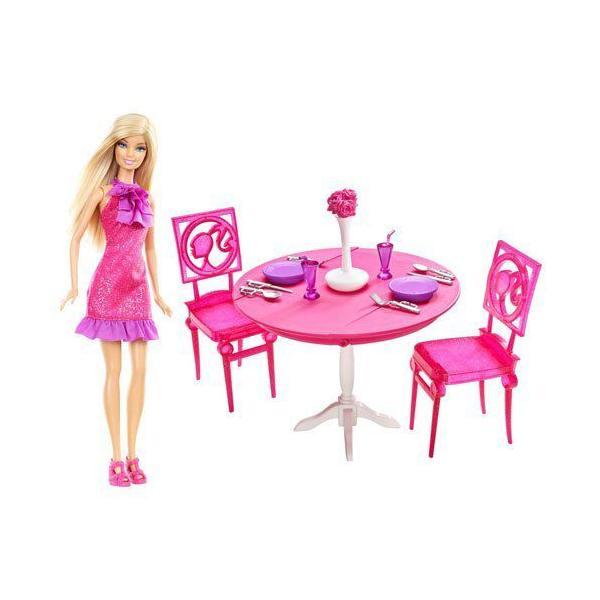 【商品名】Barbie バービー Dinner Date Night Dining Room Set and Doll 人形 ドール【カテゴリー】おもちゃ:人形・ドール