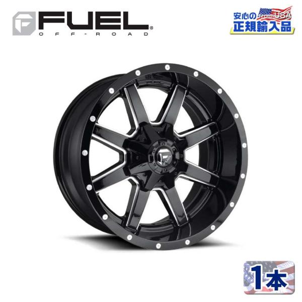 【ブランド】FUEL OFFROAD（フューエルオフロード）　【商品内容】17インチアルミホイール 1本　【サイズ】17×8.50 5H 108/127 +25 CB71.5　【カラー】GLOSS BLACK MILLED（グロスブラックミ...