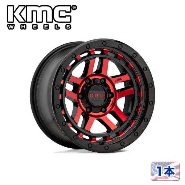 【ブランド】KMC WHEEL 【商品内容】18インチアルミホイール 1本　【サイズ】18×8.5J 6H 139.7 ±0 CB106.1 【カラー】GLOSS BLACK MACHINED W/ RED TINT（グロスブラックマシーン...
