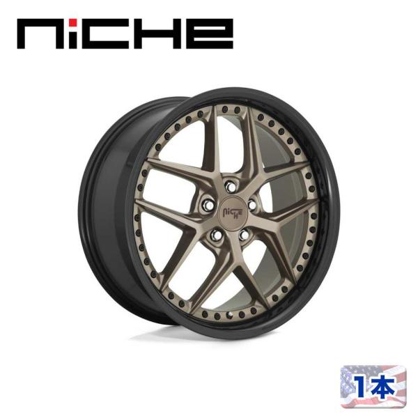 【ブランド】NICHE　【商品内容】20インチアルミホイール 1本　【サイズ】20×10.5J 5H 112 +40 CB66.56　【カラー】MATTE BRONZE BLACK BEAD RING（マットブロンズ ブラックビーズリング）...