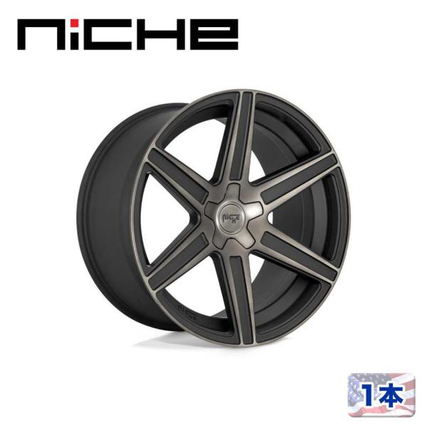 【ブランド】NICHE　【商品内容】20インチアルミホイール 1本　【サイズ】20×10.5J 5H 112 +40 CB66.56　【カラー】MATTE MACHINED DOUBLE DARK TINT（マットマシーンW/ダークティント...