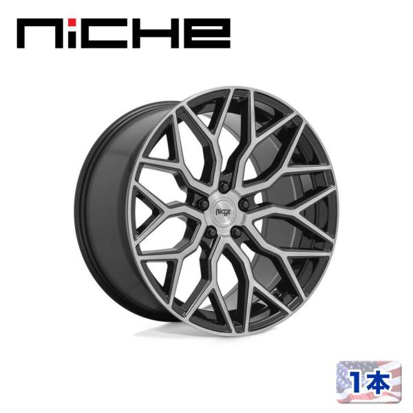 【ブランド】NICHE　【商品内容】20インチアルミホイール 1本　【サイズ】20×9J 5H 112 +27 CB66.56　【カラー】GLOSS BLACK BRUSHED FACE（グロスブラックブラッシュフェイス）　【メーカー品番】...