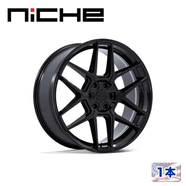 [ブランド] NICHE[シリーズ]NC281 RISE[カラー]GLOSS BLACK(グロスブラック)[適合車種]汎用[商品内容]22インチ アルミホイール 1本[サイズ]22×10.5 5H 112 +38 CB66.56《注意》ご注...