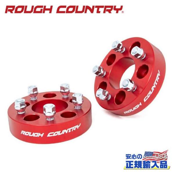 [ブランド]ROUGH COUNTRY(ラフカントリー)[商品内容]ホイールスペーサー 厚さ:1.5インチ(約38mm) 2個セット ボルトパターン:5H PCD114.3[カラー]レッド　[材質]6061-T6アルミニウム[適合車種]Je...