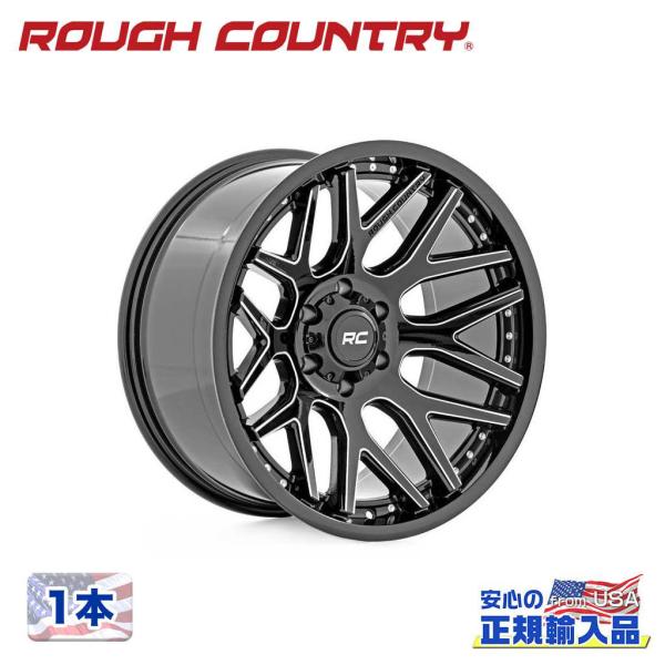 [ブランド]Rough Country(ラフカントリー)[商品内容]20インチアルミホイール 1本　[サイズ]20×10J 8H 180 -19[カラー/フィニッシュ]Gloss Black/Machined[メーカー品番]95201006...