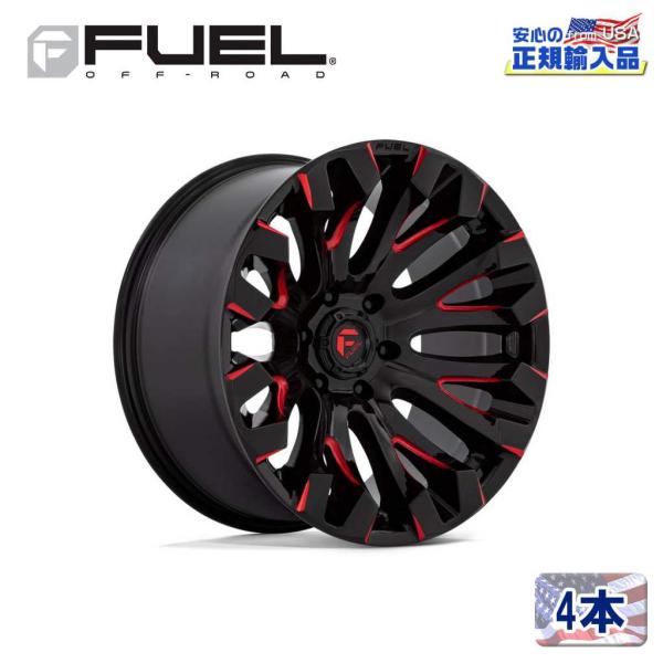 【ブランド】FUEL OFFROAD（フューエルオフロード）　【商品内容】18インチアルミホイール 4本　【サイズ】18×9 6H 135 +1 CB87.1　【カラー】GLOSS BLACK MILLED RED TINT（グロスブラック...