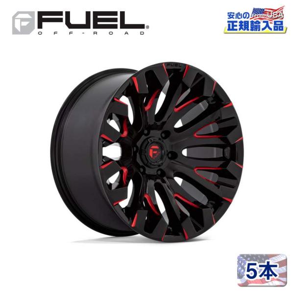 【ブランド】FUEL OFFROAD（フューエルオフロード）　【商品内容】20インチアルミホイール 5本　【サイズ】20×9 6H 135 +1 CB87.1　【カラー】GLOSS BLACK MILLED RED TINT（グロスブラック...