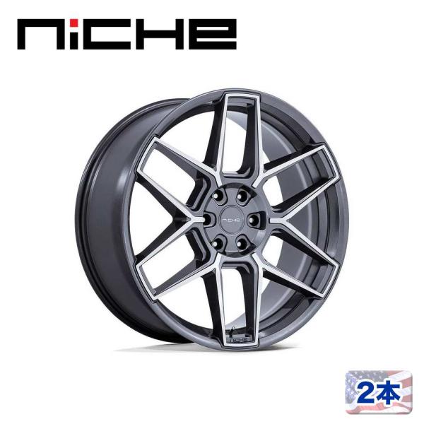 [ブランド] NICHE[シリーズ]NC281 RISE[カラー]ANTHRACITE W/ MACHINED FACE(アンスラサイト/マシンドフェイス)[適合車種]汎用[商品内容]20インチ アルミホイール 2本[サイズ]20×10.5...