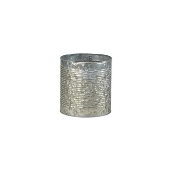 ●ブリキの独特の素材感がおしゃれな鉢カバー！　シンプルなデザインなので、どんな植物にも合わせやすい。●底穴はありませんので、ガーデニングの小物入れにもピッタリ。●5号サイズ【仕様】●サイズ：高さ17cm×直径16cm●底穴なし