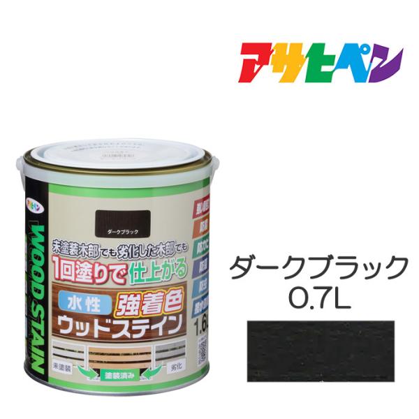 水性塗料｜木部専用塗料水性強着色ウッドステイン1.6LダークブラックJANコード：4970925464798