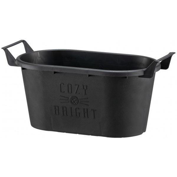 グロウコンテナ オーバル 25型 ブラックベジガーデン、プランター菜園に人気機能とデザインを両立した取っ手は使い勝手がよく、また、受皿を利用して収納容器としても使えます。刻印部分に色を塗って、オリジナルポットとして楽しめます。刻印イメージ：...