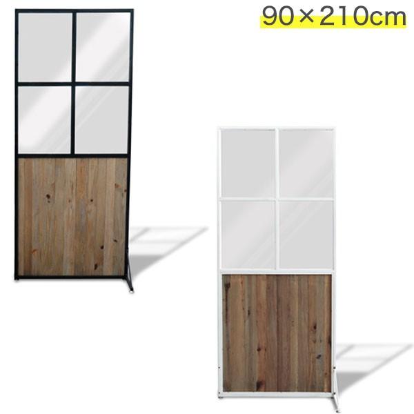 ■サイズ：W=900×D=40×H=2,100mm■材質：木部：パイン古材金属：スチール■カラー：ブラック・ホワイト■お客様組立品・輸入品天然木パイン古材を使用した、風合いのあるパーテーション。窓みたいなデザインがおしゃれなアンティーク風。...